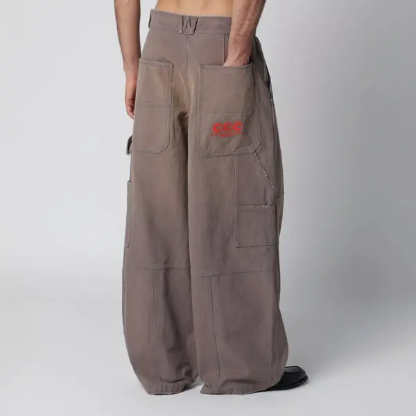 WILLY CHAVARRIA Double Knee Wide-leg Trousers - Grey