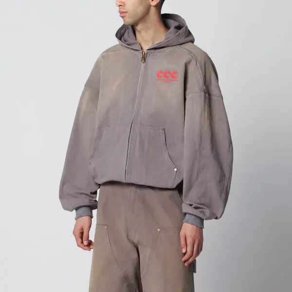 WILLY CHAVARRIA Graphite Zip-up Hooded Jacket