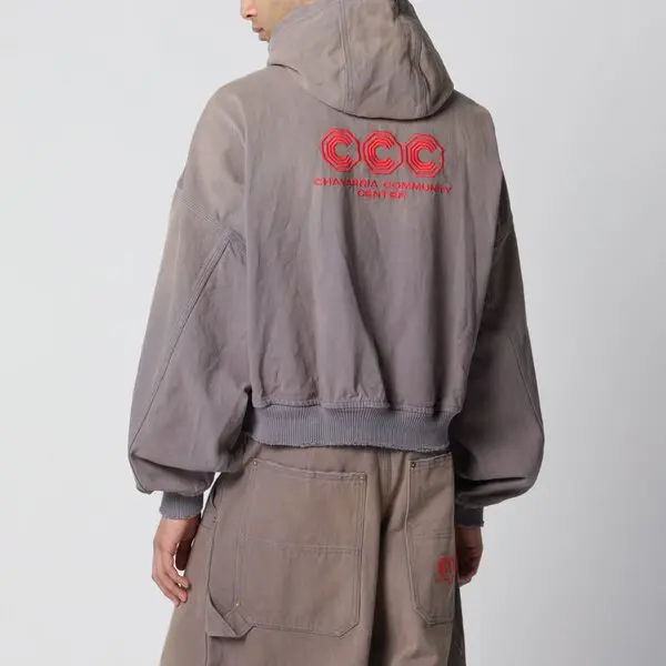 WILLY CHAVARRIA Graphite Zip-up Hooded Jacket