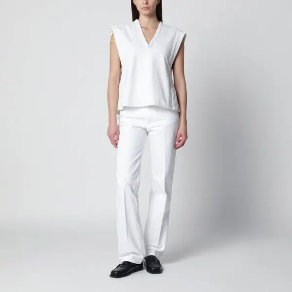 LEMAIRE Chasuble Shirt In Bleached Denim - White