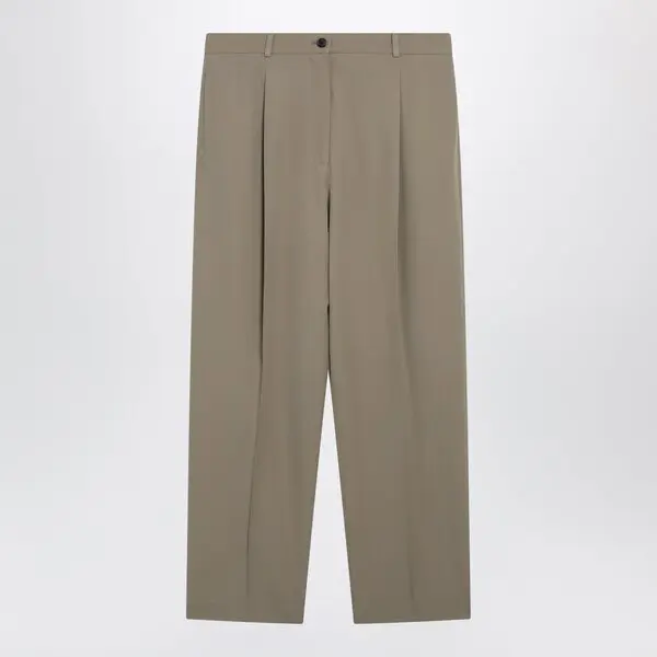 THE ROW Gianni Tapered Wool Gabardine Trousers - Beige