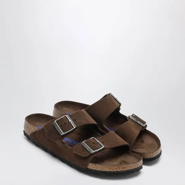 BIRKENSTOCK Arizona Suede Slides With Soft Footbed - Brown