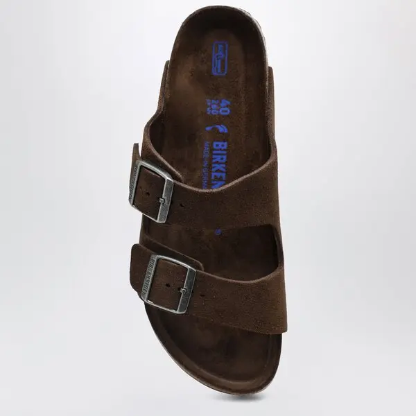 BIRKENSTOCK Arizona Suede Slides With Soft Footbed - Brown