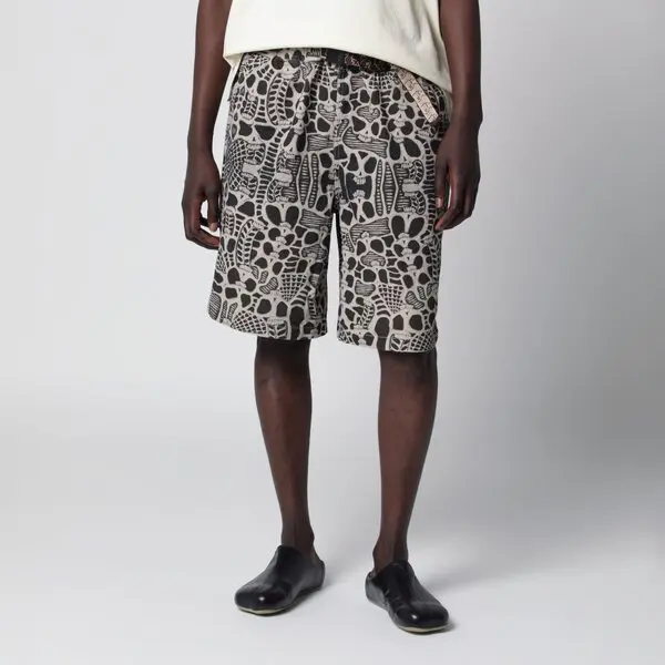 BRAIN DEAD Skull Climber Cotton Shorts - Multicolor