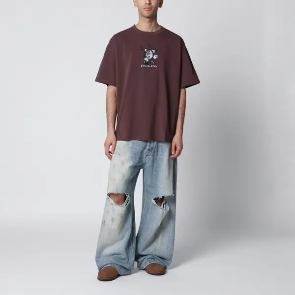 BRAIN DEAD Cotton T-shirt With Logo Print