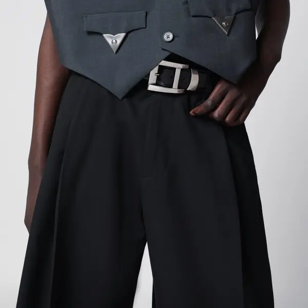 Versace Leather Belt With Embossed Logo