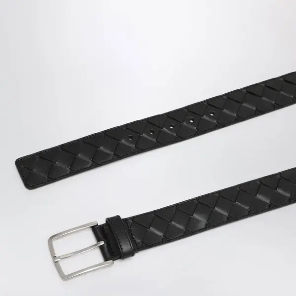 Bottega Veneta Intrecciato Leather Belt - Black