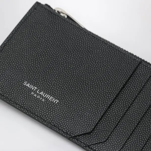 Saint Laurent Fragments Card Holder With Zip - Black