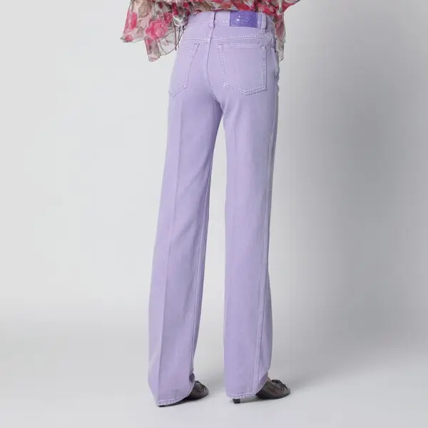 Chloé Straight Jeans In Lavender Organic Cotton Denim - Purple