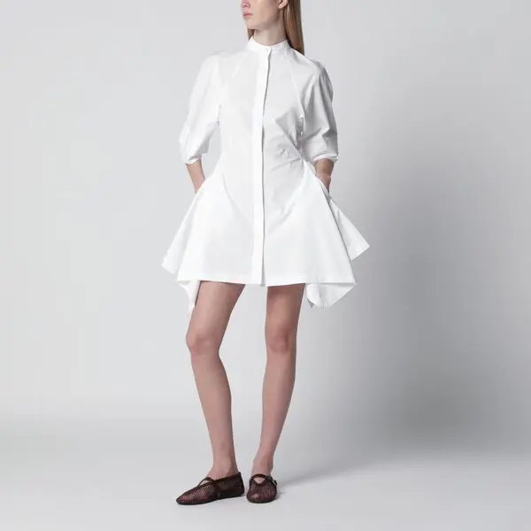 Alaïa Panelled Cotton Poplin Dress - White