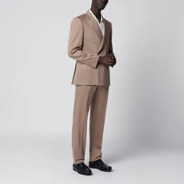 Tagliatore Double-breasted Wool-blend Suit - Beige
