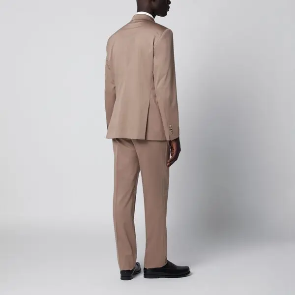 Tagliatore Double-breasted Wool-blend Suit - Beige