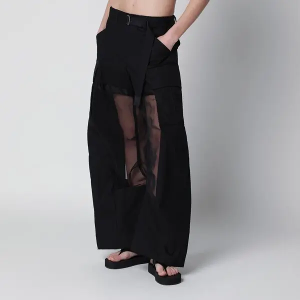 Sacai Cargo Trousers With Semi-sheer Insert