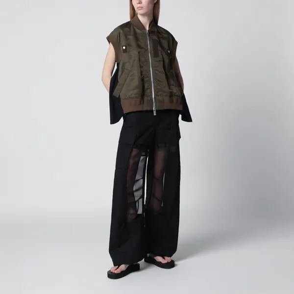 Sacai Cargo Trousers With Semi-sheer Insert