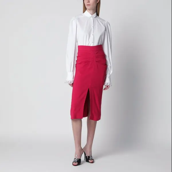 Valentino Garavani Midi Skirt With Ruched Detail - Red
