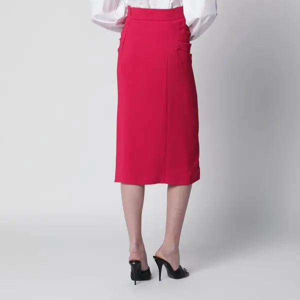 Valentino Garavani Midi Skirt With Ruched Detail - Red
