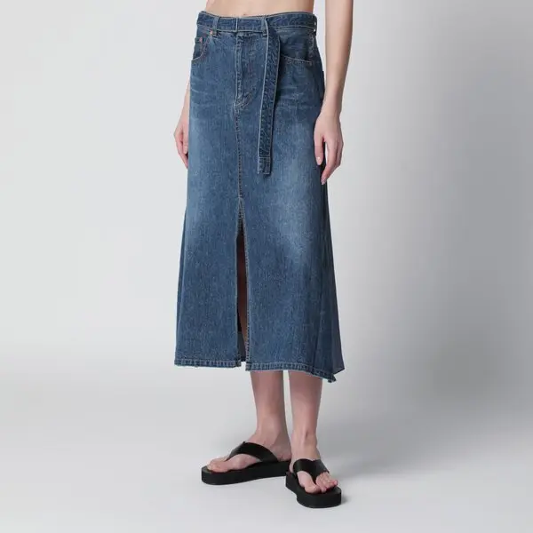 Sacai Denim Pencil Midi Skirt