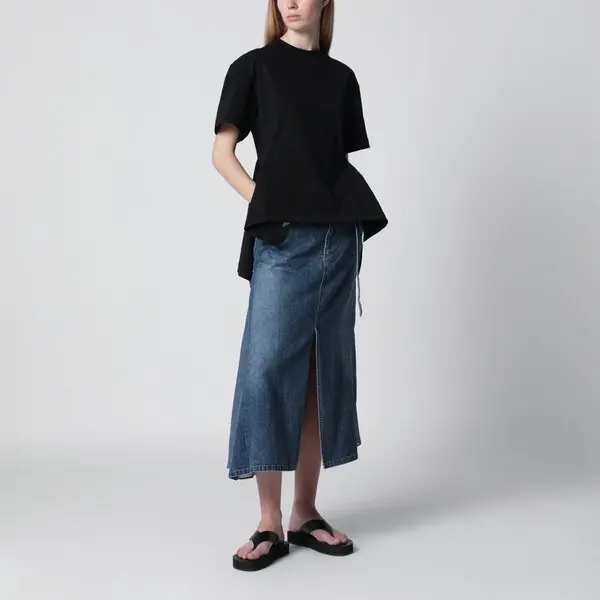 Sacai Denim Pencil Midi Skirt