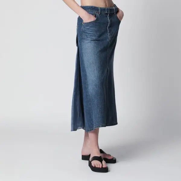 Sacai Denim Pencil Midi Skirt
