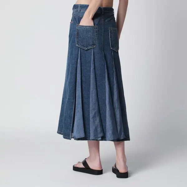 Sacai Denim Pencil Midi Skirt