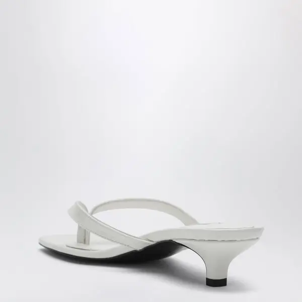 TOTEME Leather Heeled Thong Sandals - White