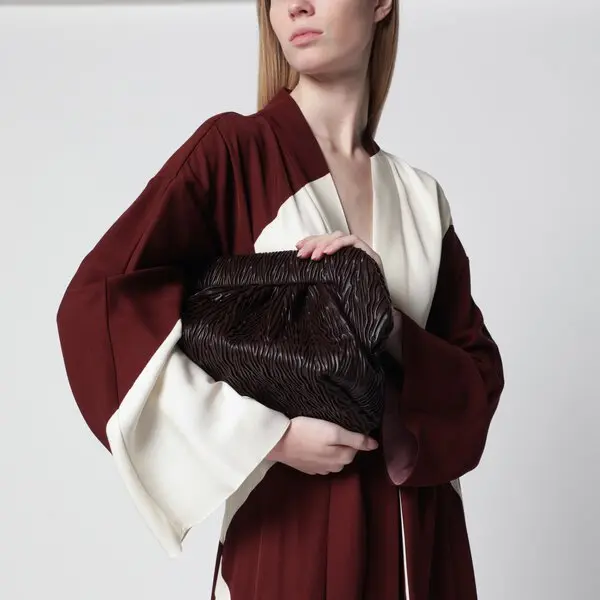 THEMOIRE Gathered Vegan Leather Clutch