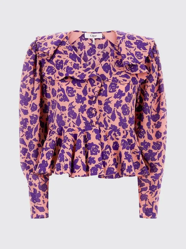 Chloé Floral Print Peplum Blouse