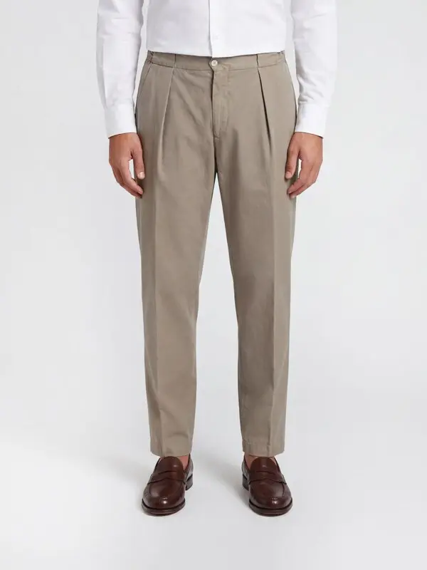 BRIGLIA 1949 Portobello Poplin Trousers - Beige