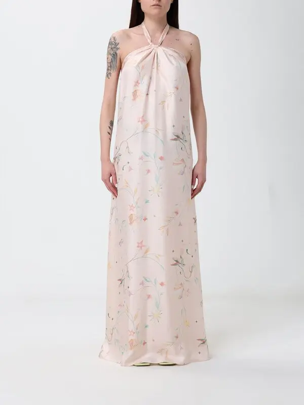 FORTE_FORTE Printed Silk Halterneck Maxi Dress