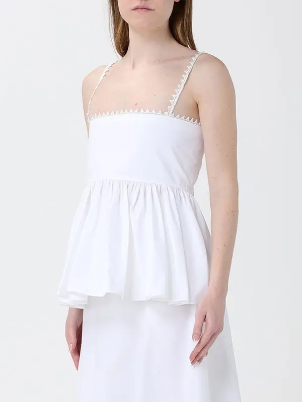 Jacquemus Cotton Square Neck Top - White
