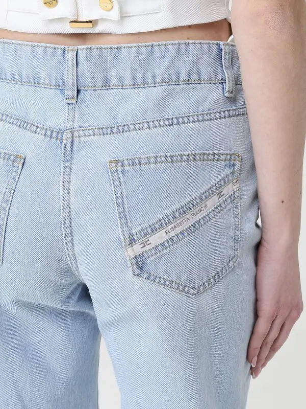 Elisabetta Franchi Ripped Wide Leg Jeans