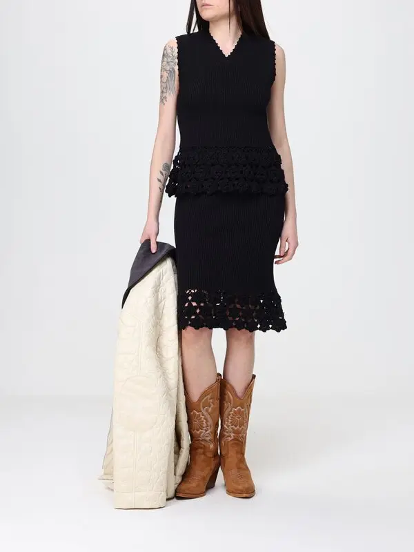 GANNI Organic Cotton Knit Top - Black