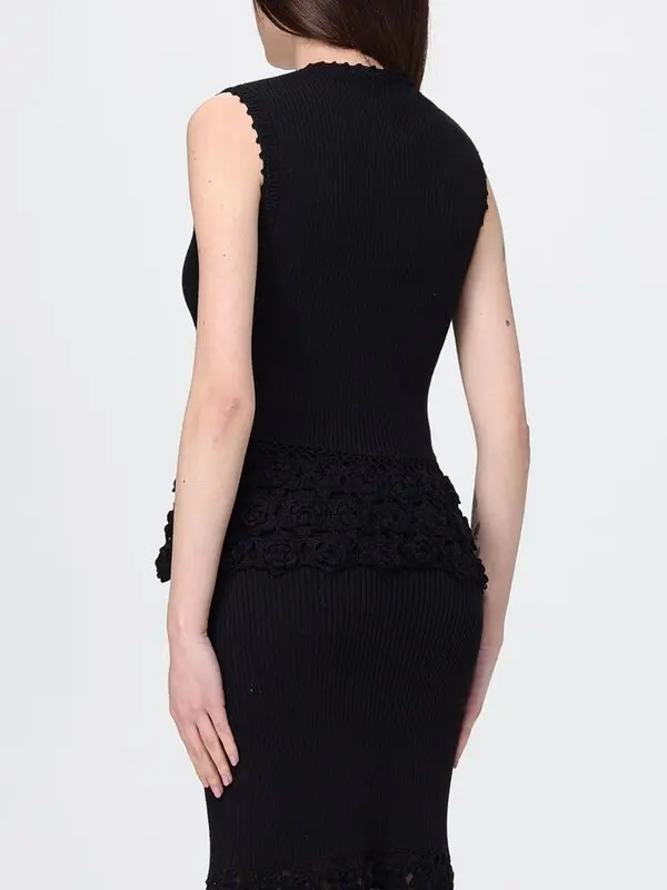 GANNI Organic Cotton Knit Top - Black