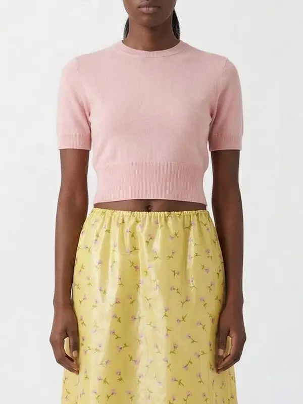 JIL SANDER Cropped Wool And Cashmere Knit Sweater - Pink