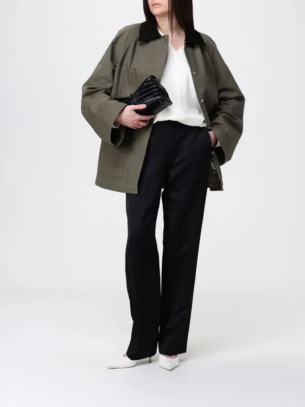 TOTEME Oversized Organic Cotton Shirt Jacket - Kaki
