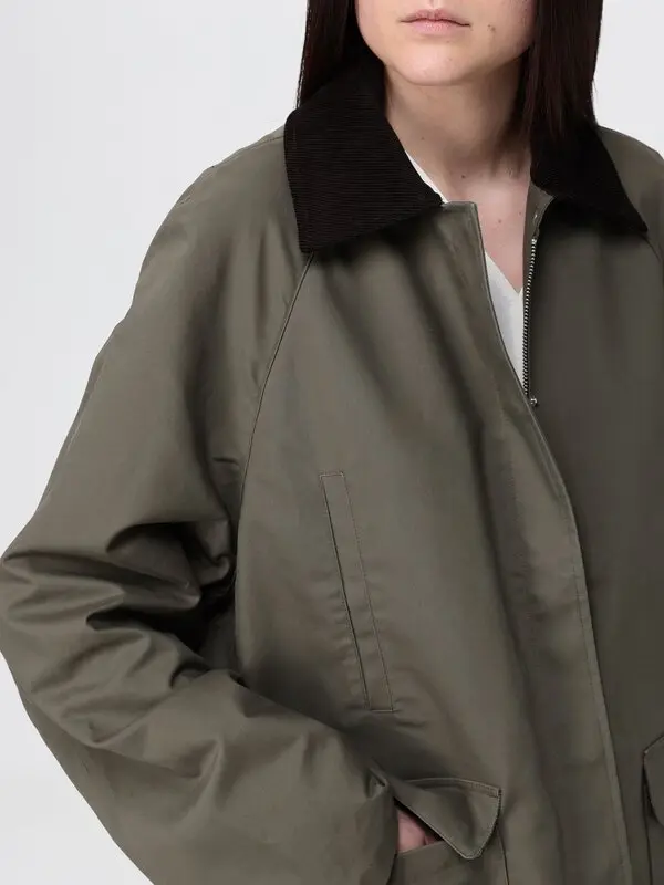TOTEME Oversized Organic Cotton Shirt Jacket - Kaki