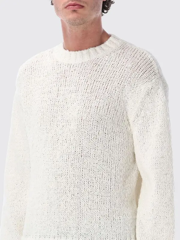 SUNFLOWER Ribbed Crew Neck Pullover Sweater - White