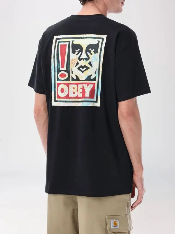 Obey Printed Cotton T-shirt - Black