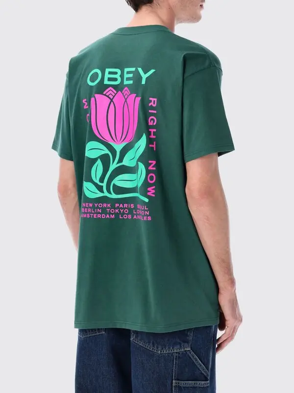 Obey Printed Cotton T-shirt - Green