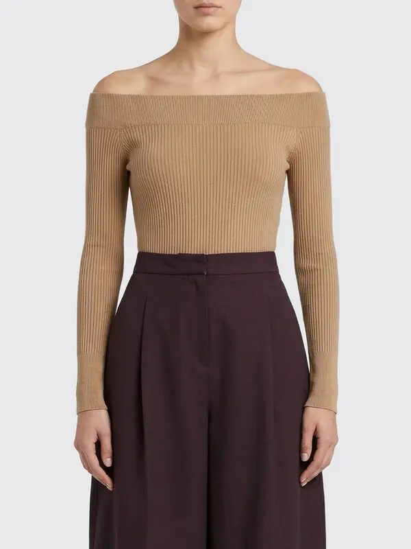 Alaïa Viscose Knit Bodysuit - Beige