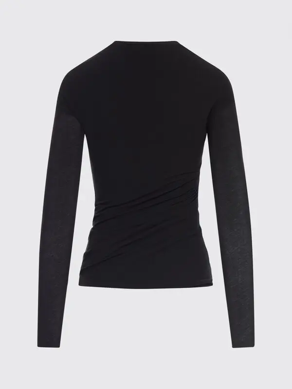 JIL SANDER Long Sleeve Ruched Top - Black