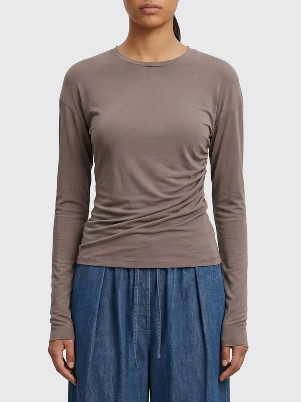 JIL SANDER Long Sleeve Ruched Top - Green