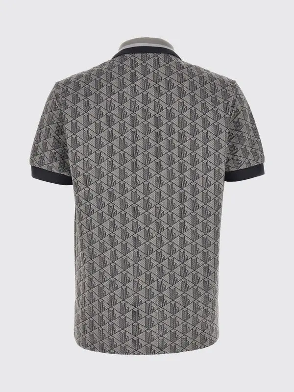 Lacoste Monogram Jacquard Polo Shirt - Grey