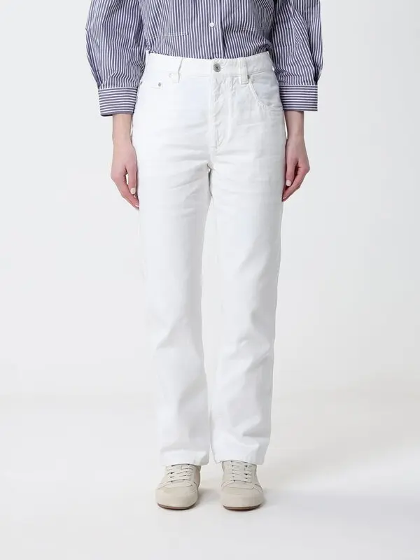 Brunello Cucinelli Cotton Denim Straight Jeans - White