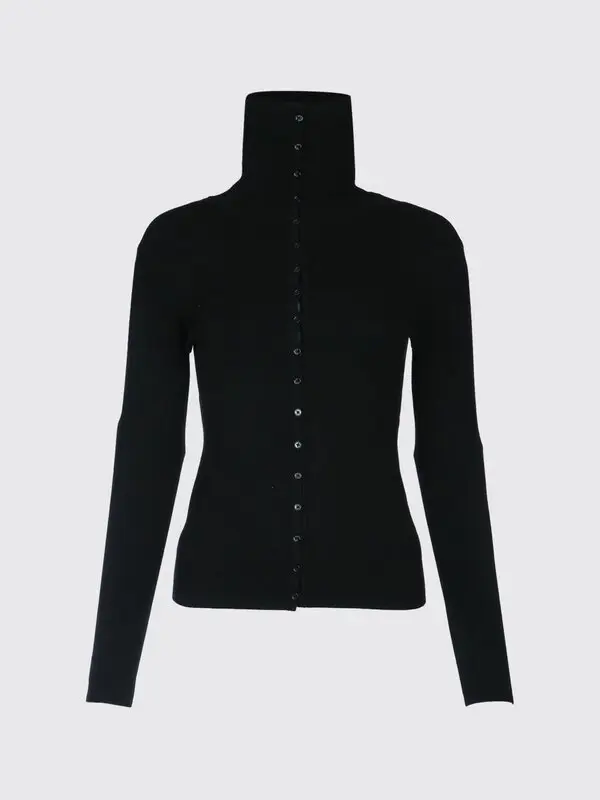 TOTEME Viscose Blend Turtleneck Cardigan - Black