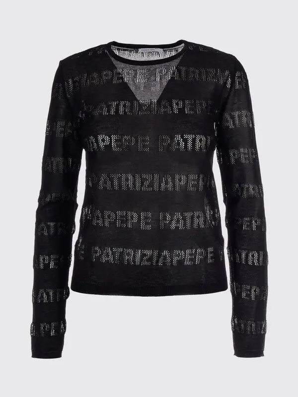 Patrizia Pepe Viscose Jumper With Perforated Logo