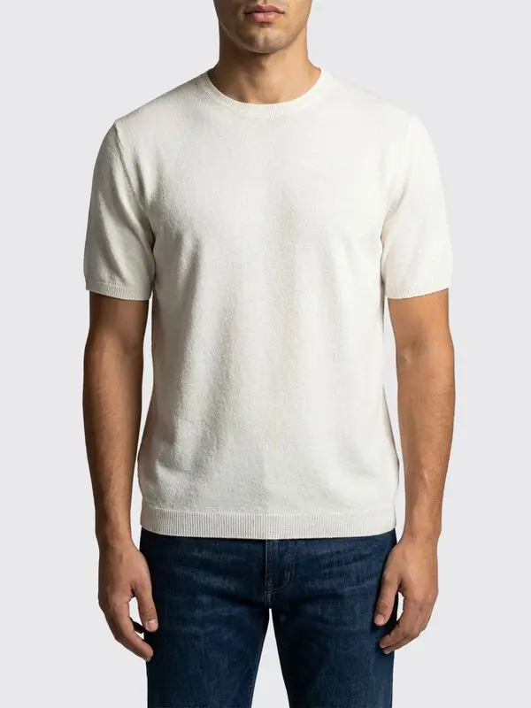 ROBERTO COLLINA Cotton Blend Crewneck Sweater - Ecru