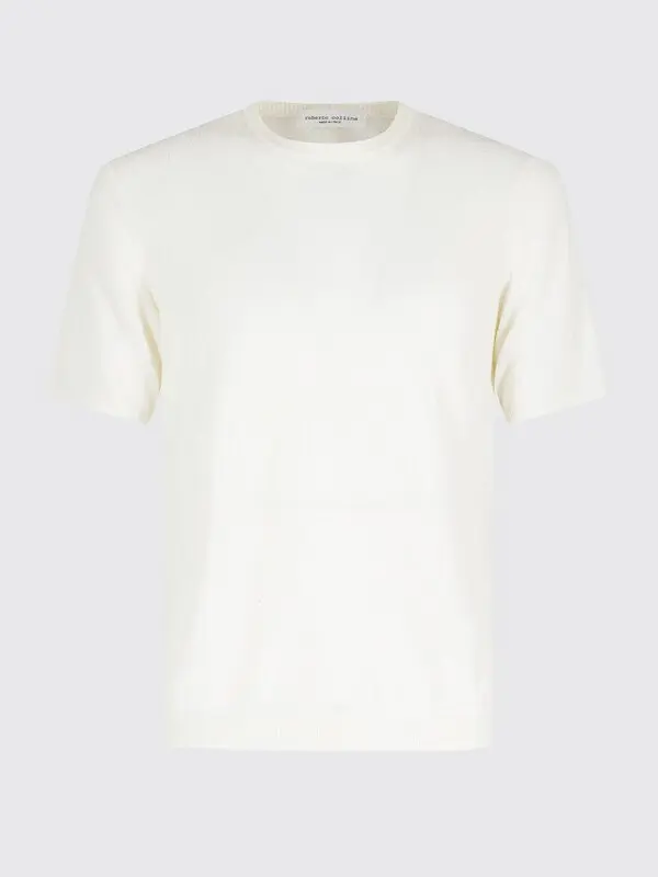 ROBERTO COLLINA Cotton Blend Crewneck Sweater - Ecru
