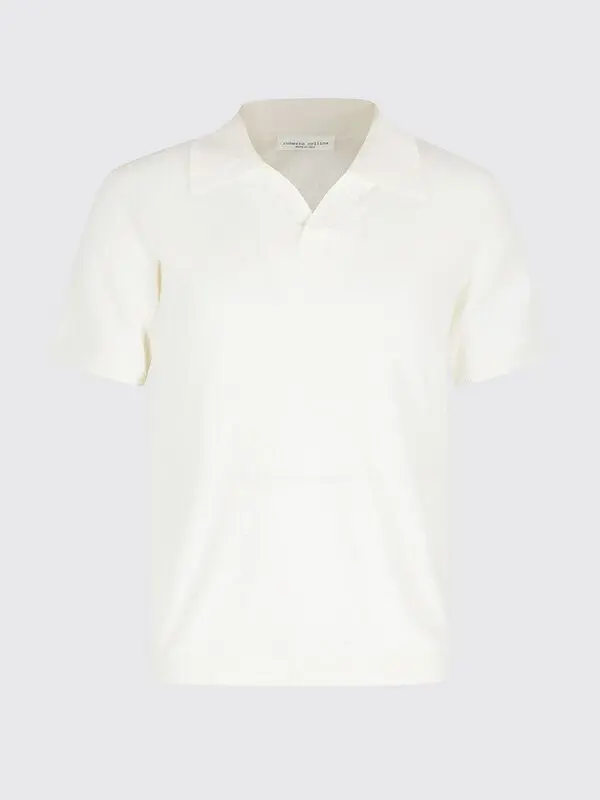 ROBERTO COLLINA Cotton Knit Polo Shirt - Ecru