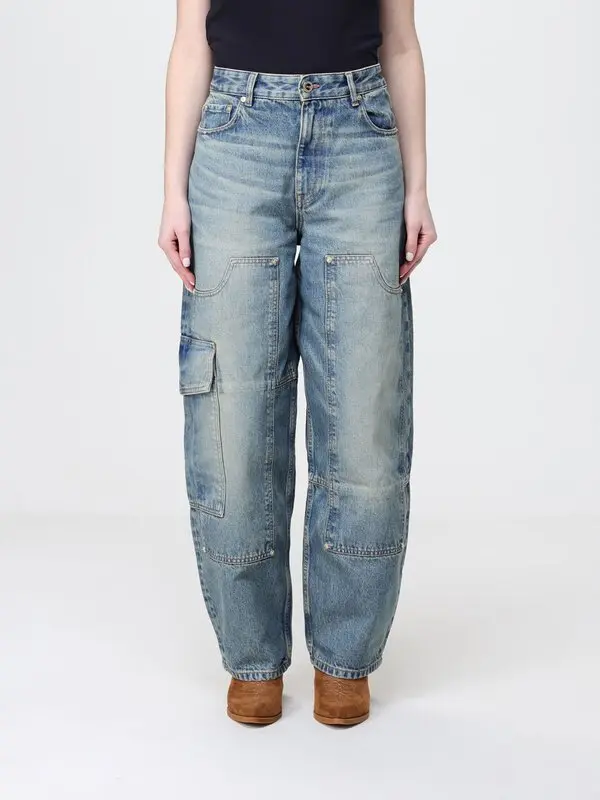 GANNI Organic Cotton Cargo Jeans - Blue